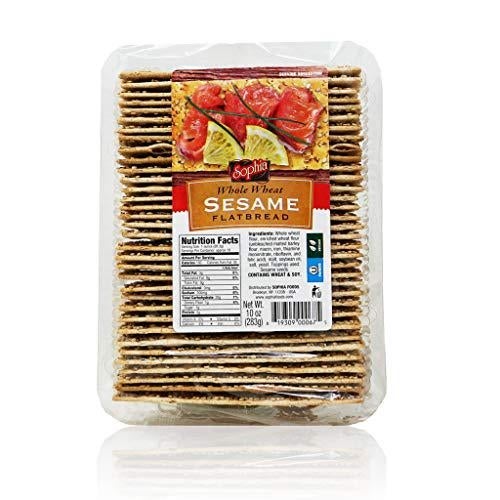 Sophia Flatbread Crackers-Wholewheat Sesame 10oz-4 Pack | Vosen's Bread ...